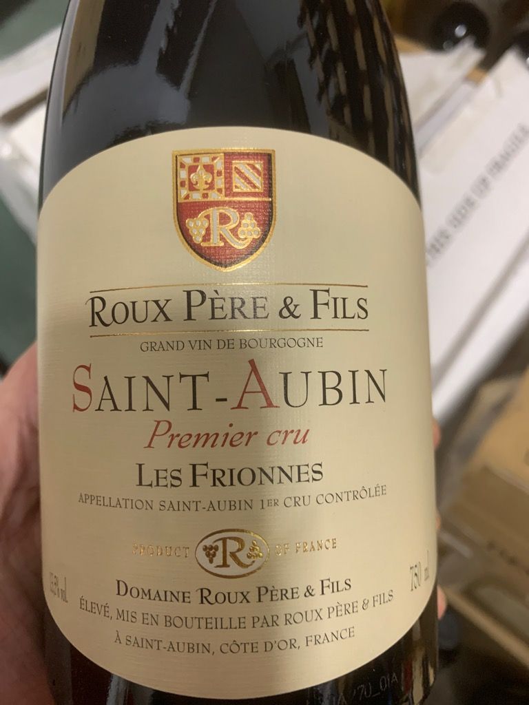 2019 Roux Père & Fils Saint-Aubin 1er Cru Les Frionnes, France ...