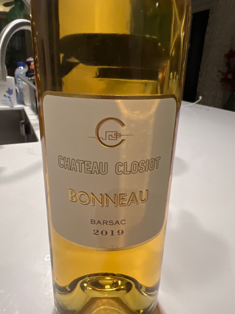 2018 Château Closiot Bonneau, France, Bordeaux, Sauternais, Barsac ...