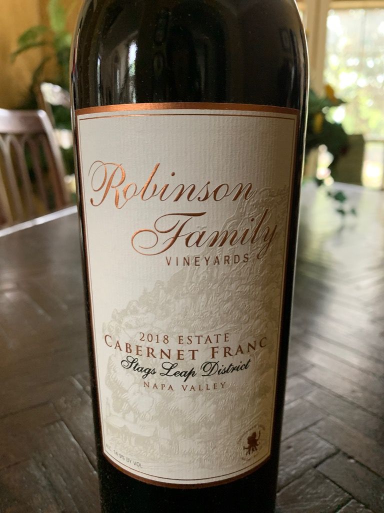 2018 Robinson Family Vineyards Cabernet Franc Estate, USA, California ...