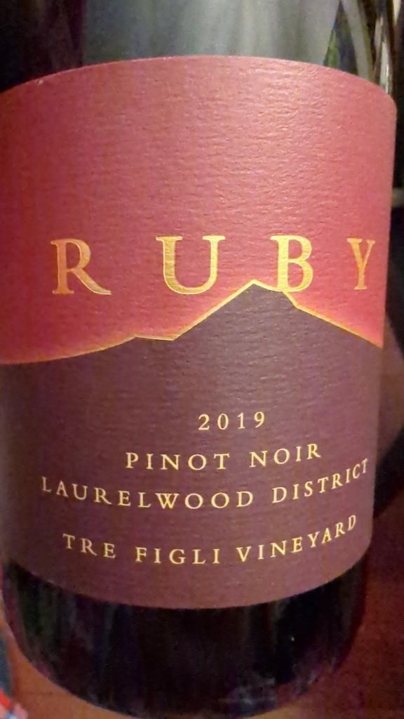 2019 Ruby Vineyard Pinot Noir Tre Figli Vineyard Chehalem Mountains, USA, Oregon, Willamette ...