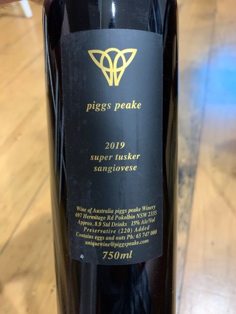 2021 Piggs Peake Sangiovese Super Tusker, Australia, New South Wales ...