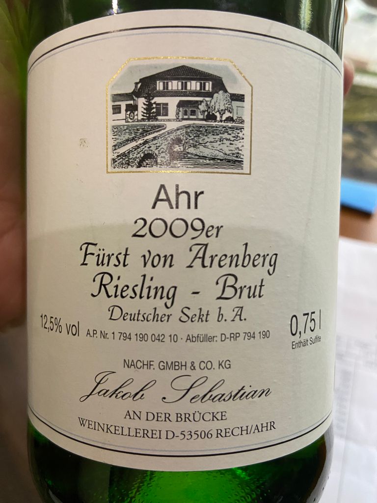 2011 Jakob Sebastian Riesling Fürst von Arenberg Brut, Germany, Ahr ...