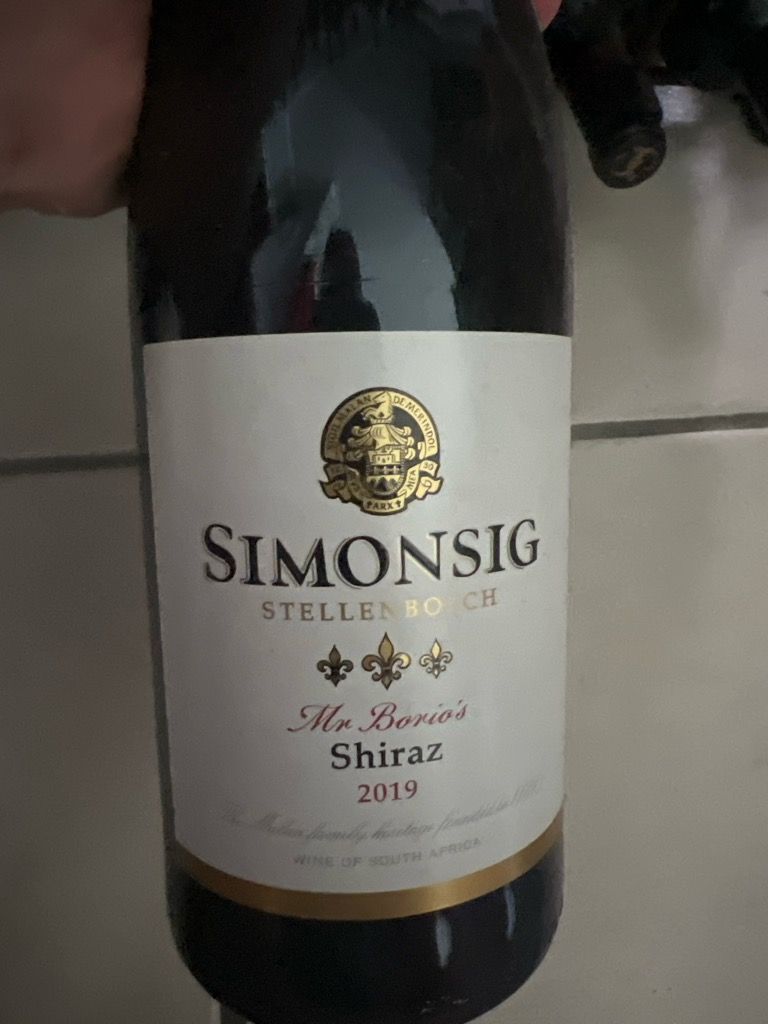 2019 Simonsig Shiraz Mr. Borio's, South Africa, Coastal Region ...