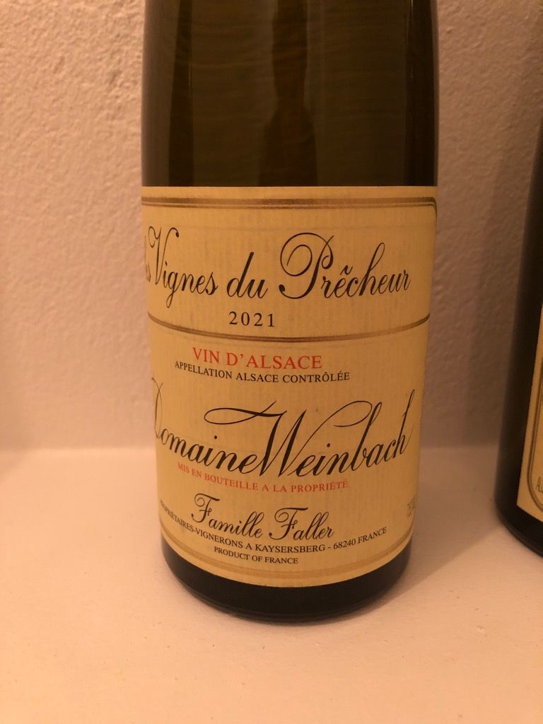 2021 Domaine Weinbach Les vignes du precheur, France, Alsace ...