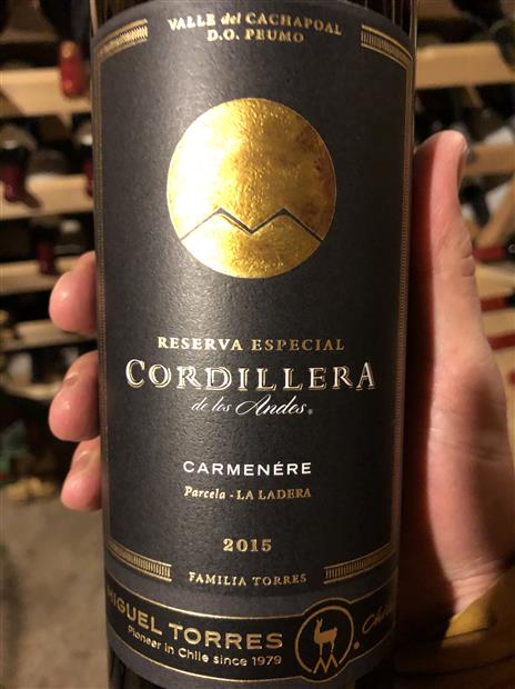 2019 Miguel Torres Carménère Cordillera Peumo, Chile, Rapel Valley ...
