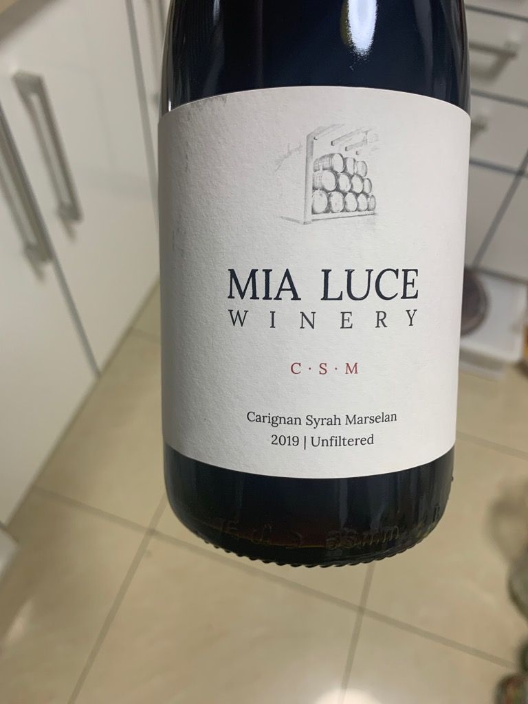 2021 Mia Luce CSM (Carignan Syrah Marselan) Unfiltered, Israel, Judean ...