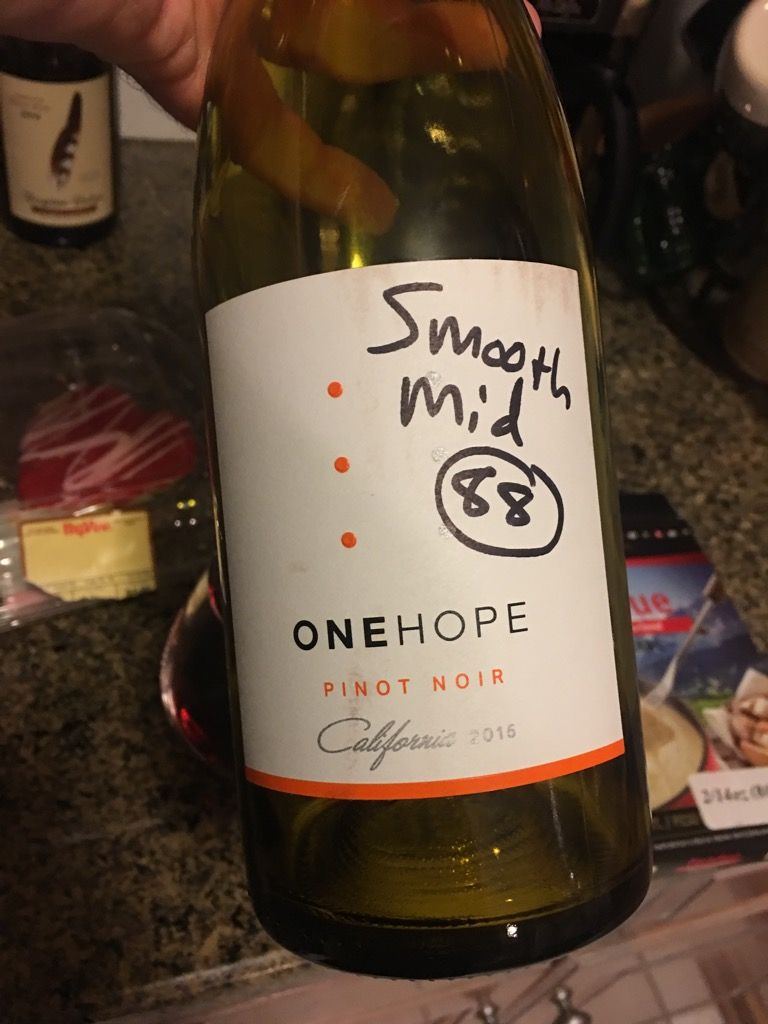 2015 One Hope Pinot Noir, USA, California - CellarTracker