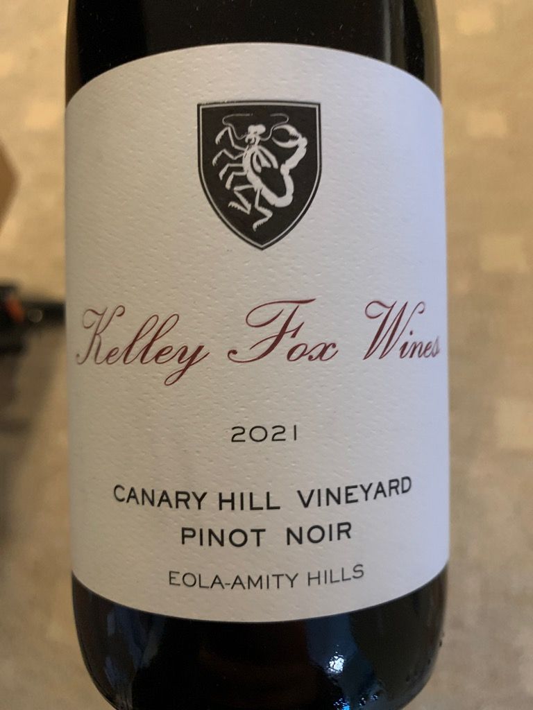 2021 Kelley Fox Wines Pinot Noir Canary Hill Vineyard, USA, Oregon ...