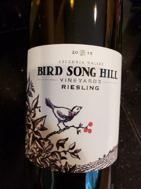 2016 Bird Song Hill Riesling, USA, Washington, Columbia Valley ...