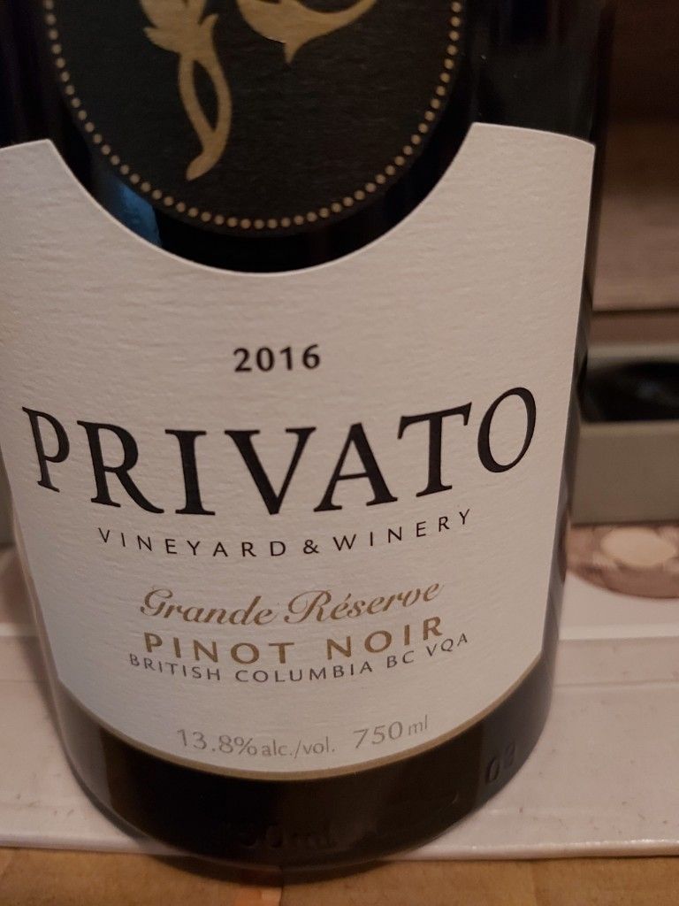 2019 Privato Pinot Noir Grande Réserve, Canada, British Columbia ...