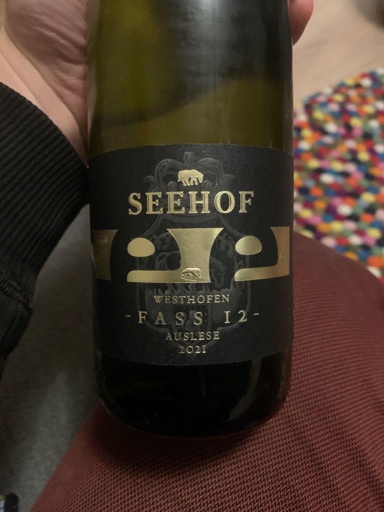 2021 Weingut Seehof Westhofener Morstein Scheurebe Auslese, Germany ...