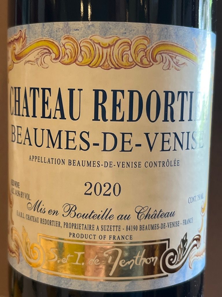 2020 Château Redortier Beaumes-de-Venise, France, Rhône, Southern Rhône ...