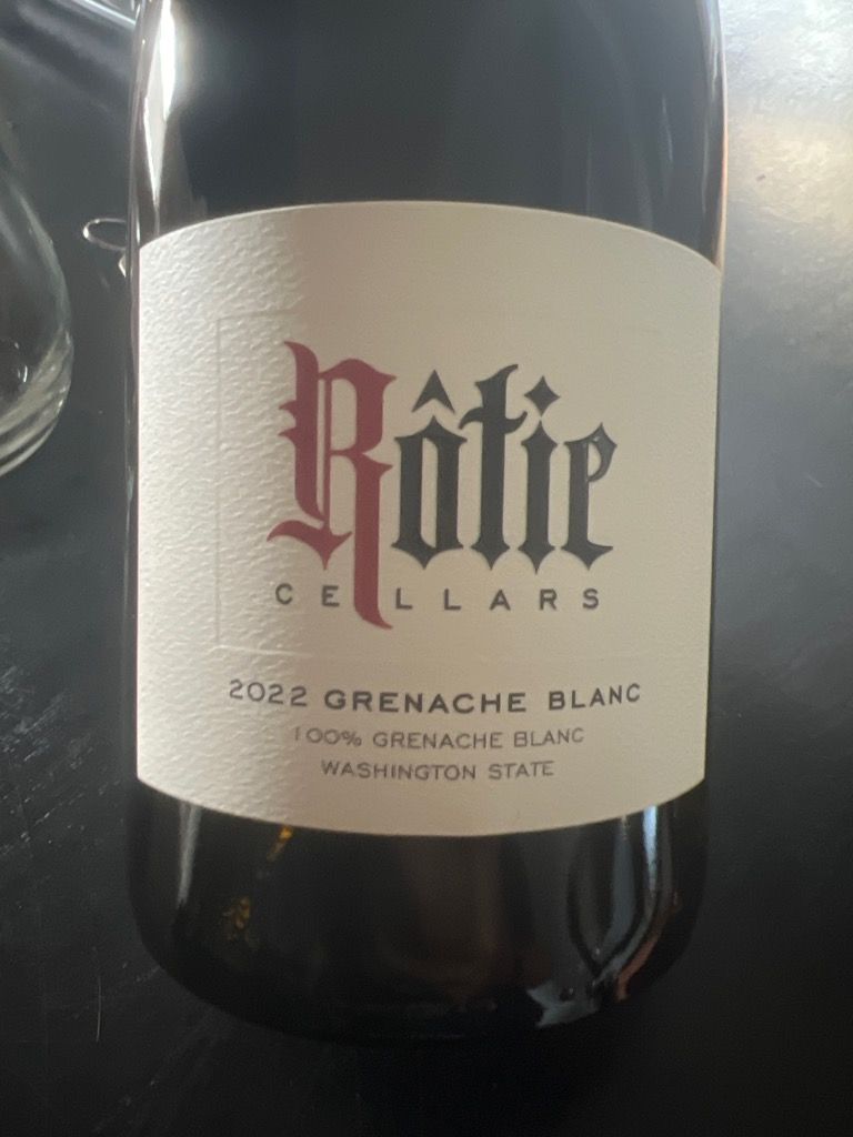 2022 Rôtie Cellars Grenache Blanc, USA, Washington, Columbia Valley ...