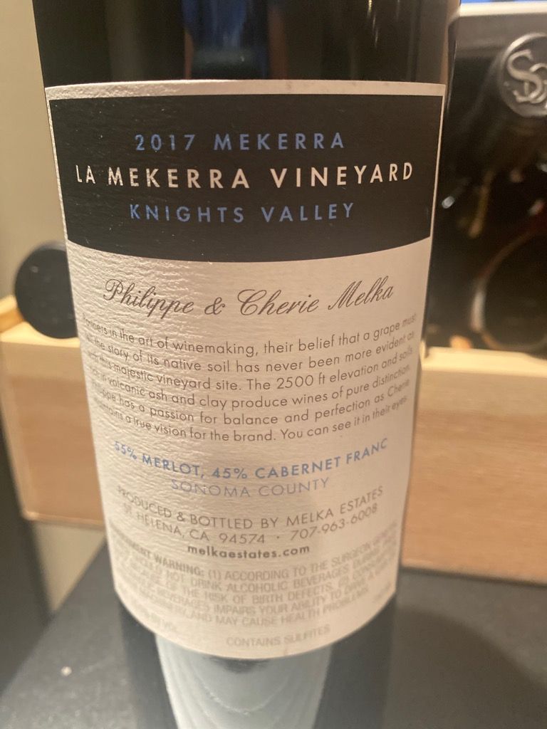 2019 Melka Cabernet Franc La Mekerra Vineyard, USA, California, Sonoma ...