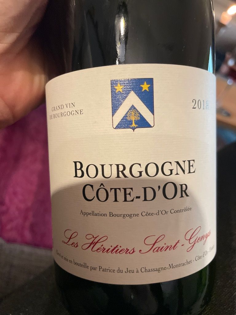 2020 Les Héritiers Saint-Genys Bourgogne Hautes-Côtes de Beaune Rouge ...