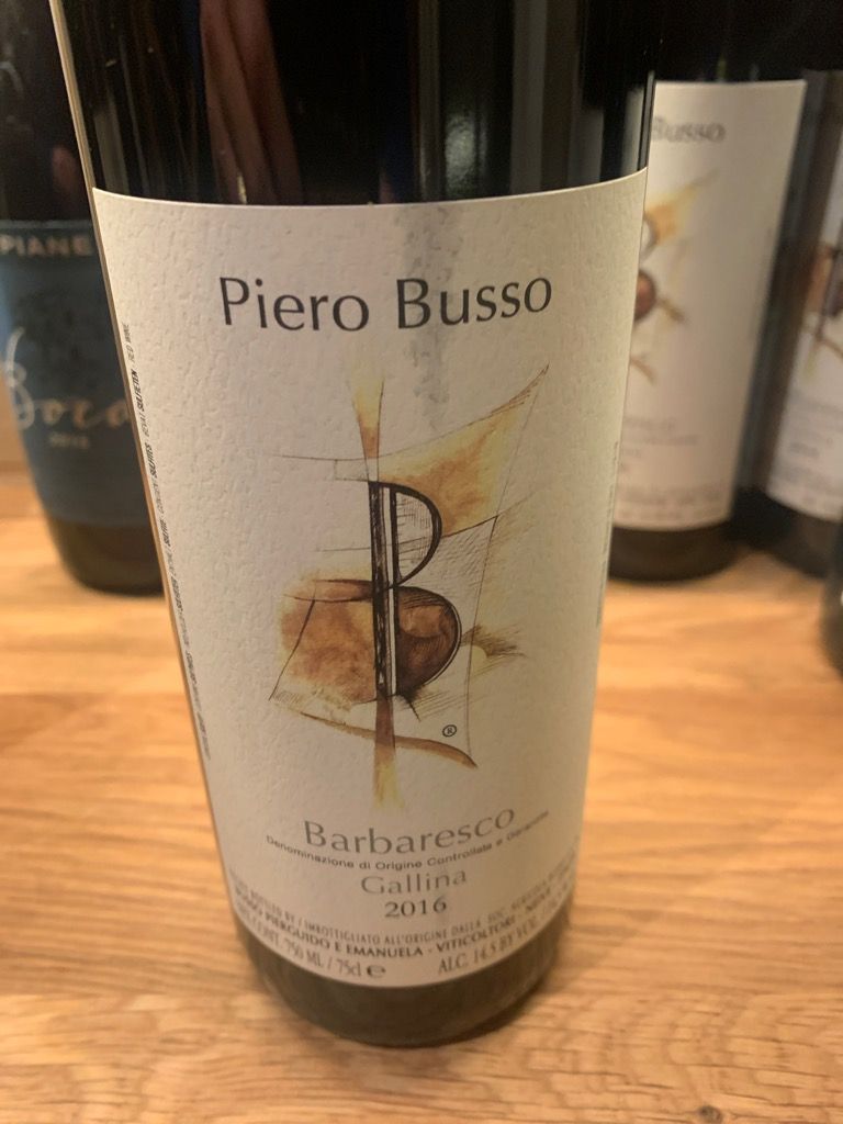 2016 Piero Busso Barbaresco Gallina, Italy, Piedmont, Langhe ...