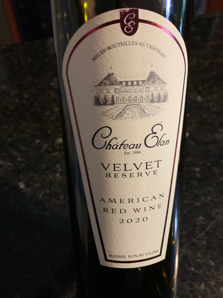 2018 Chateau Elan Velvet American Reserve Merlot, USA, Georgia ...