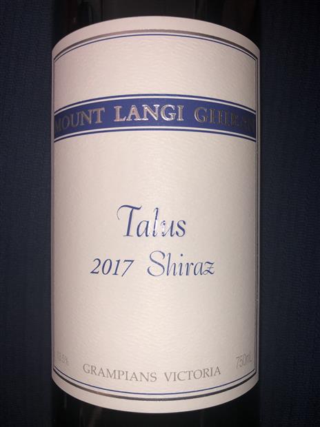 2017 Mount Langi Ghiran Shiraz Talus, Australia, Victoria, Western ...