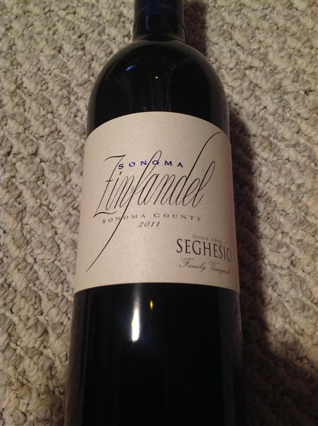 2011 Seghesio Family Vineyards Zinfandel Sonoma County, USA, California ...