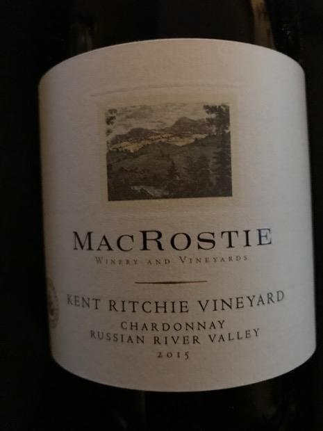 2015 MacRostie Chardonnay Kent Ritchie Vineyard, USA, California ...