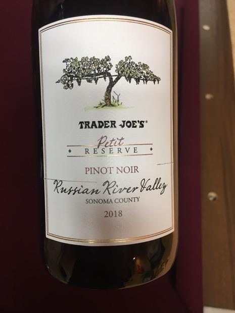 2018 Trader Joe's Pinot Noir Petit Reserve, USA, California, Central ...