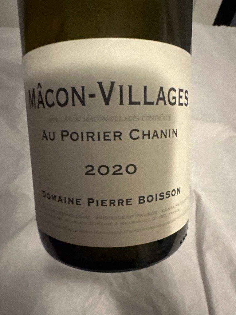 2021 Pierre Boisson Mâcon-Villages Au Poirier Chanin, France, Burgundy ...