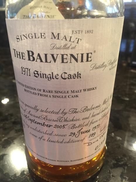1972 Balvenie Vintage Cask Single Malt Scotch Whisky, United Kingdom ...
