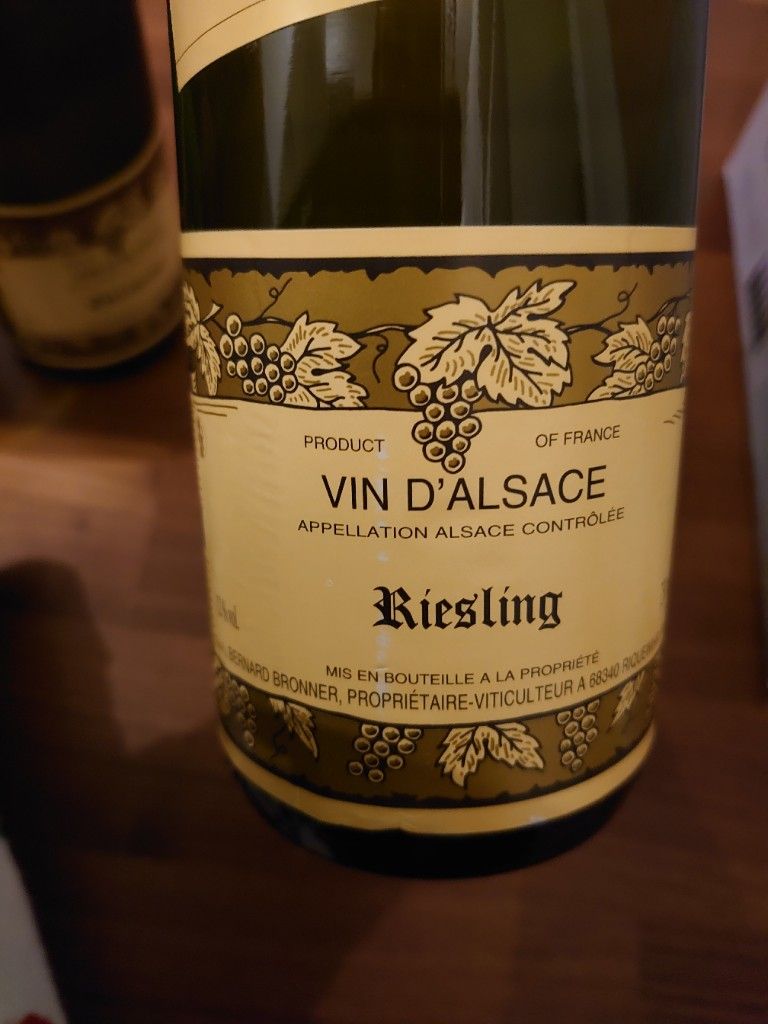 2020 Bernard Bronner Riesling, France, Alsace - CellarTracker