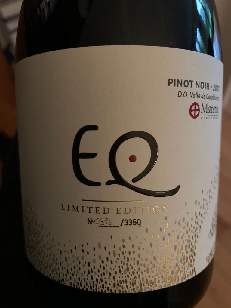 2018 Matetic Vineyards Pinot Noir EQ Limited Edition Valle Hermoso ...
