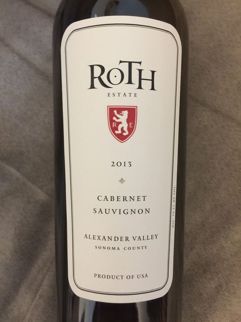 2013 Roth Estate Cabernet Sauvignon, USA, California, Sonoma County ...