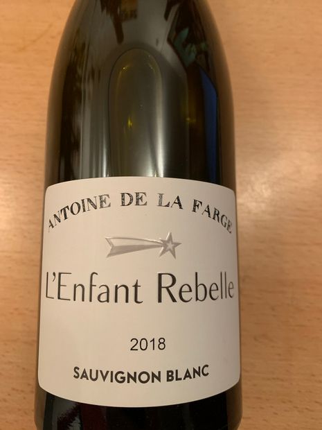 2018 Antoine de La Farge Sauvignon Blanc L'Enfant Rebelle, France, Vin ...