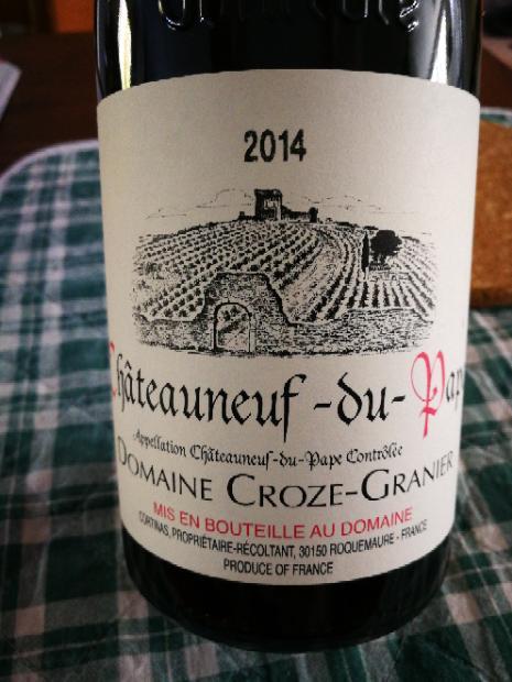 2014 Domaine de la Croze Granier Châteauneuf-du-Pape, France, Rhône ...