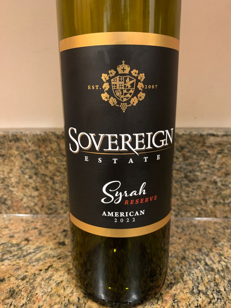2023 Sovereign Estate Syrah Reserve, USA, American - CellarTracker