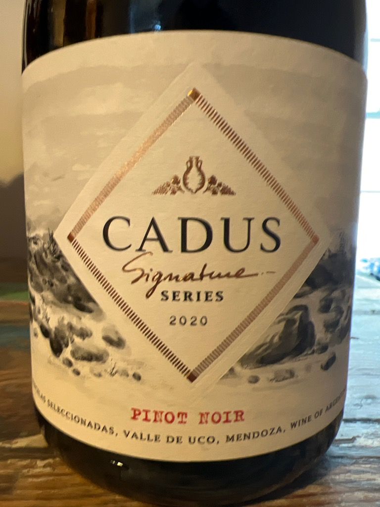 2020 Cadus Pinot Noir Signature Series, Argentina, Mendoza, Valle de ...