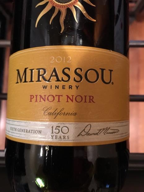 2012 Mirassou Cellars Pinot Noir, USA, California, Central Coast, Santa ...