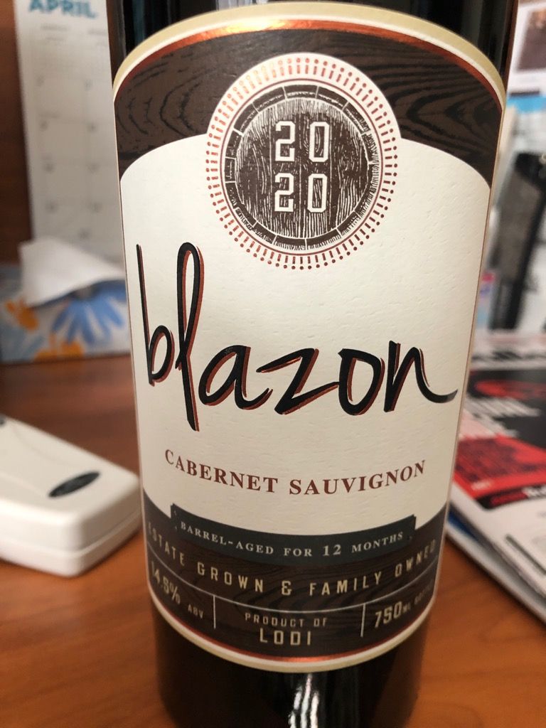 2020 Blazon Cabernet Sauvignon, USA, California, Central Valley, Lodi ...