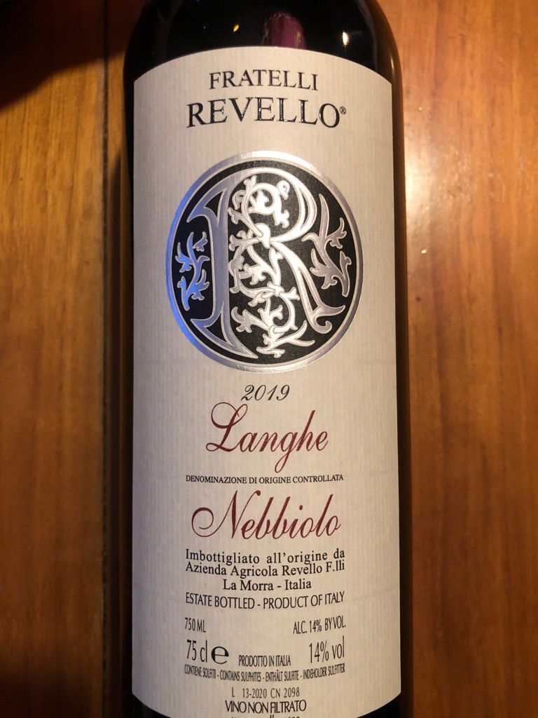 2019 Fratelli Revello Langhe Nebbiolo, Italy, Piedmont, Langhe, Langhe ...