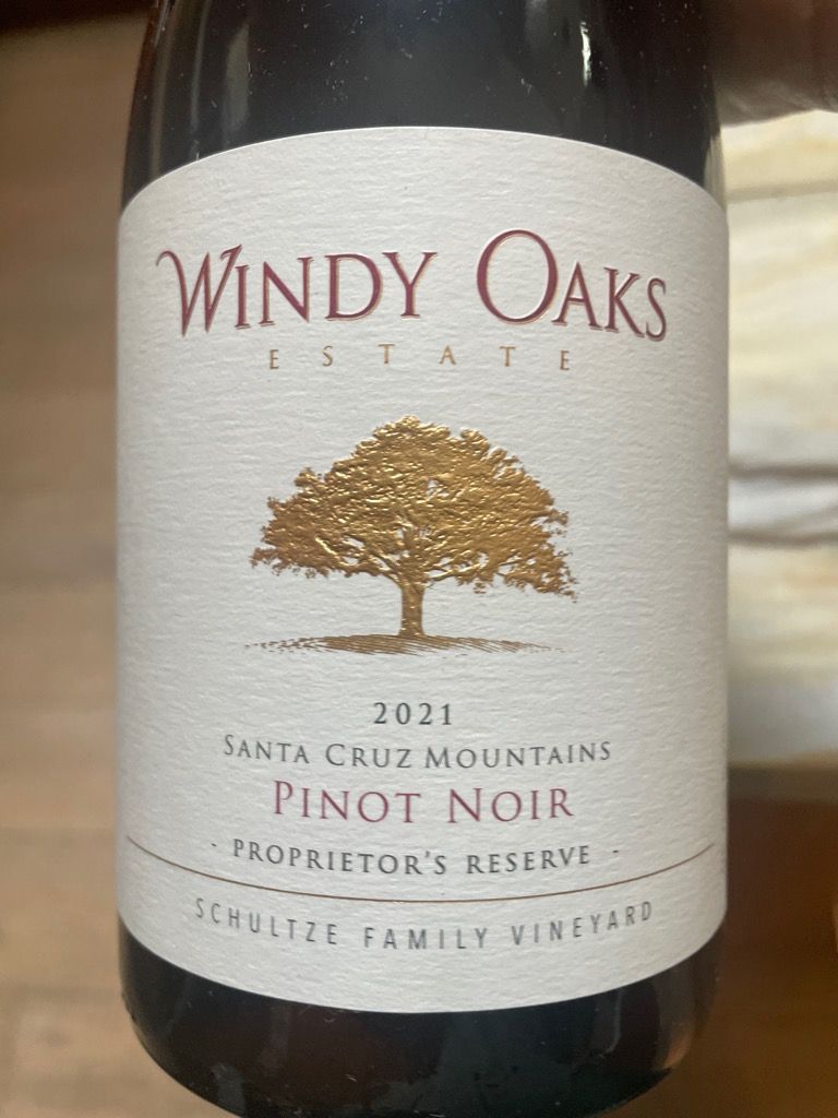 2021 Windy Oaks Estate Pinot Noir Proprietor's Reserve Schultze Family ...