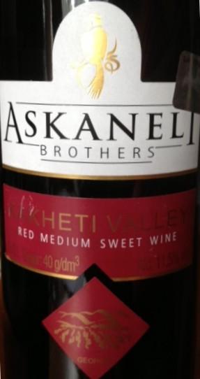 NV Askaneli Brothers Kakheti Valley Red Medium Sweet, Georgia, Kakheti ...