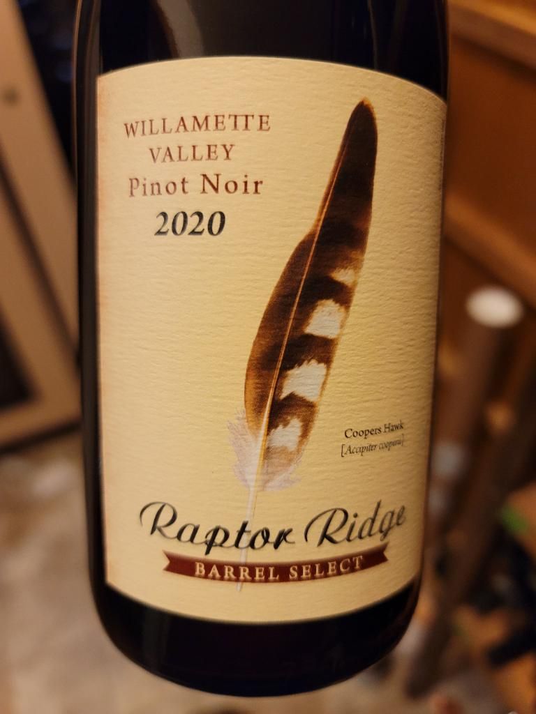 2020 Raptor Ridge Pinot Noir Barrel Select, USA, Oregon, Willamette ...