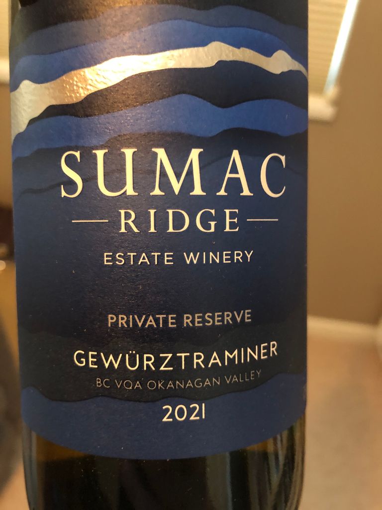 2021 Sumac Ridge Gewürztraminer Private Reserve, Canada, British ...