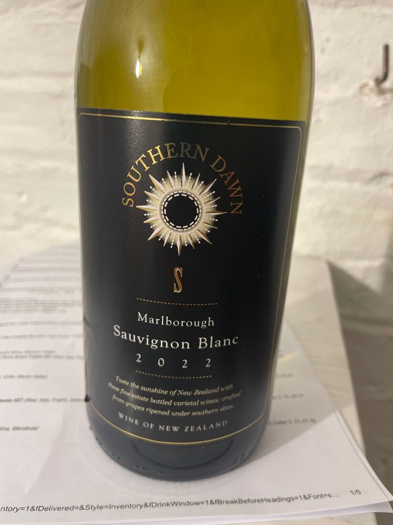 2022 Southern Dawn Sauvignon Blanc, New Zealand, South Island ...