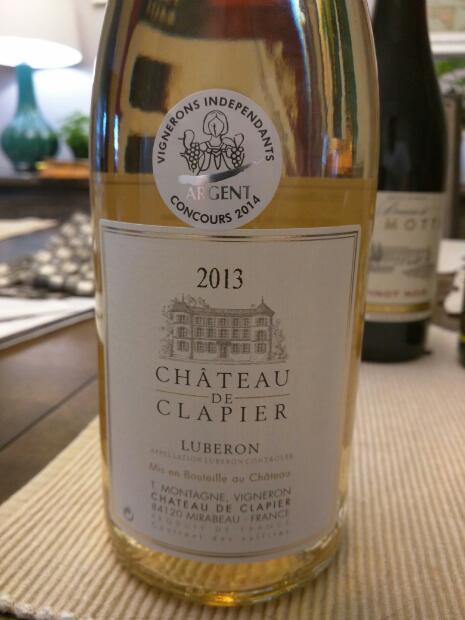2014 Château de Clapier Luberon Blanc, France, Rhône, Southern Rhône ...
