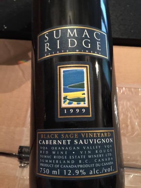 1997 Sumac Ridge Cabernet Sauvignon Black Sage Vineyard, Canada ...