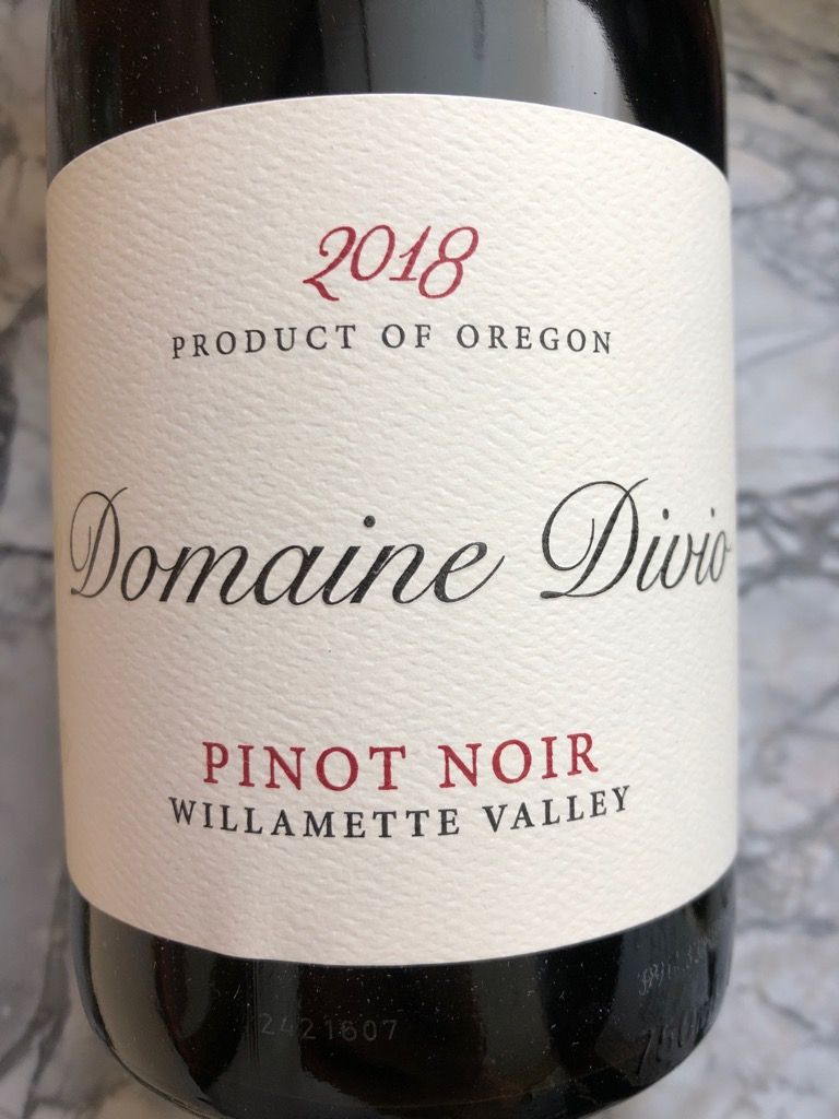 2018 Domaine Divio Pinot Noir Willamette Valley, USA, Oregon ...