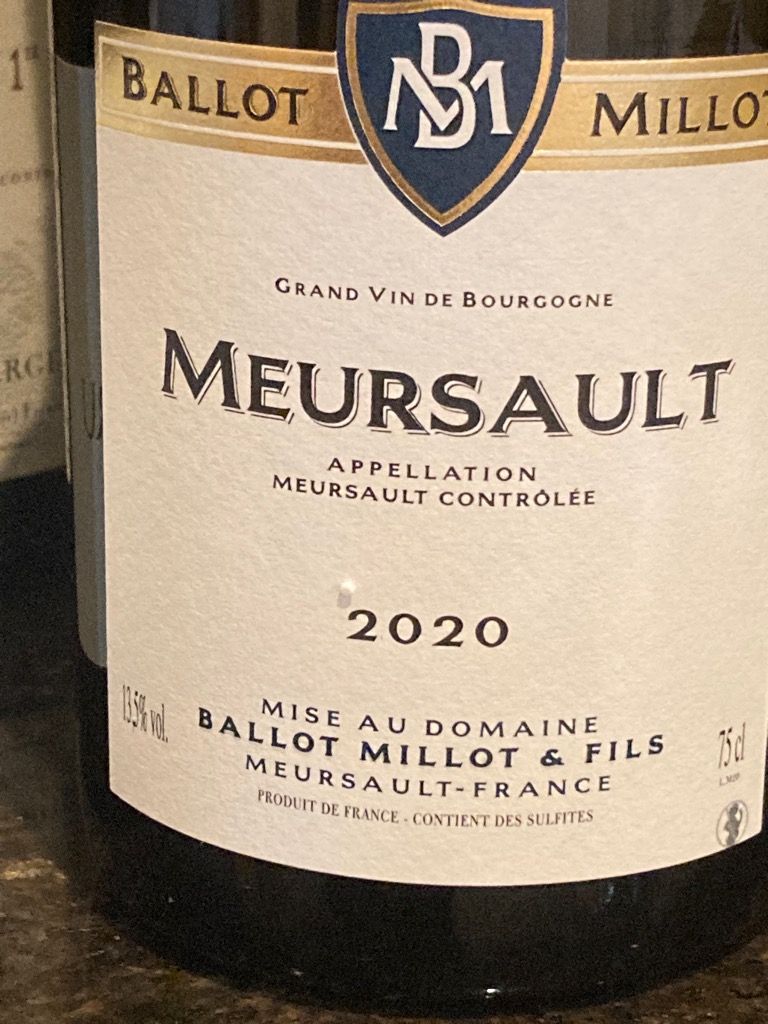2020 Ballot-Millot & Fils Meursault, France, Burgundy, Côte de Beaune ...