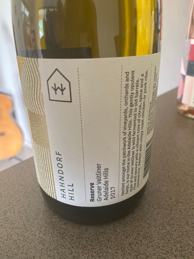 2019 Hahndorf Hill Winery Grüner Veltliner GRU 2, Australia, South ...
