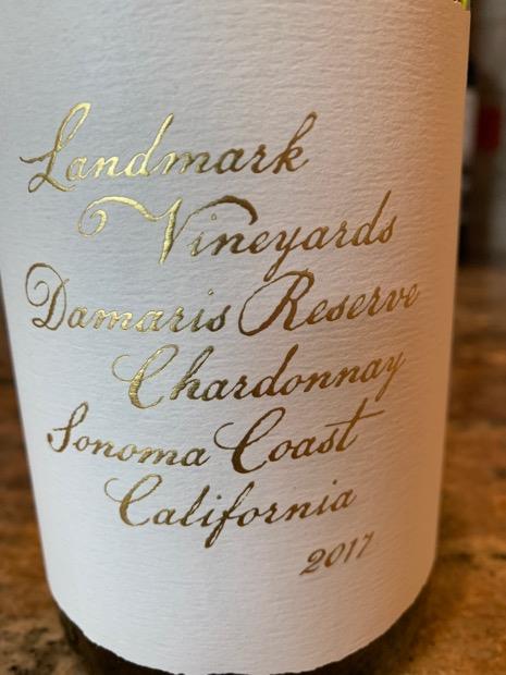 2017 Landmark Chardonnay Reserve Damaris Sonoma Coast, USA, California ...