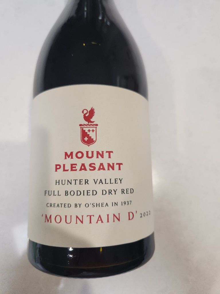 2022 Mount Pleasant Wines Shiraz Mountain 'D', Australia, New South ...