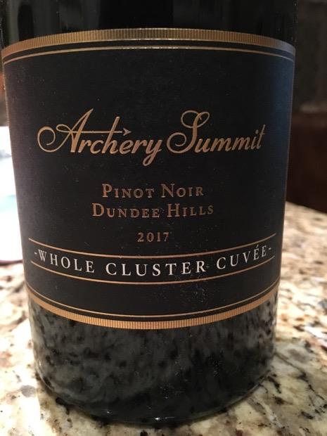 2017 Archery Summit Pinot Noir Whole Cluster Cuvée, USA, Oregon ...